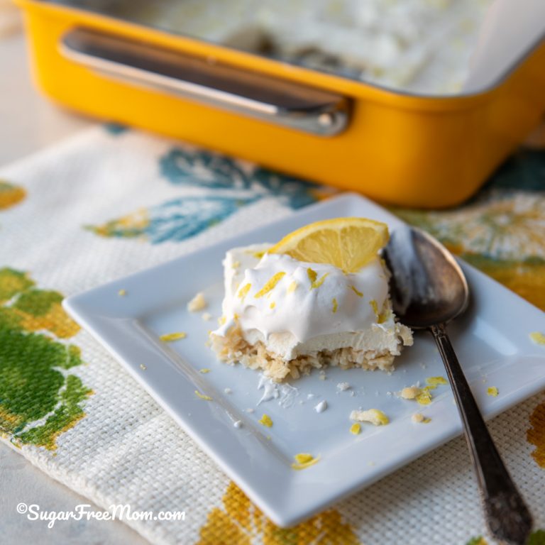 No-Bake Sugar Free Low Carb Keto Lemon Cheesecake Bars - Sugar-Free Mom