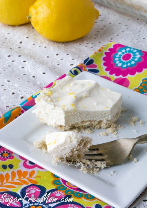 No-Bake Sugar Free Low Carb Keto Lemon Cheesecake Bars - Sugar-Free Mom