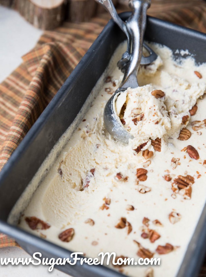 Keto Low Carb Butter Pecan Ice Cream - Sugar-Free Mom