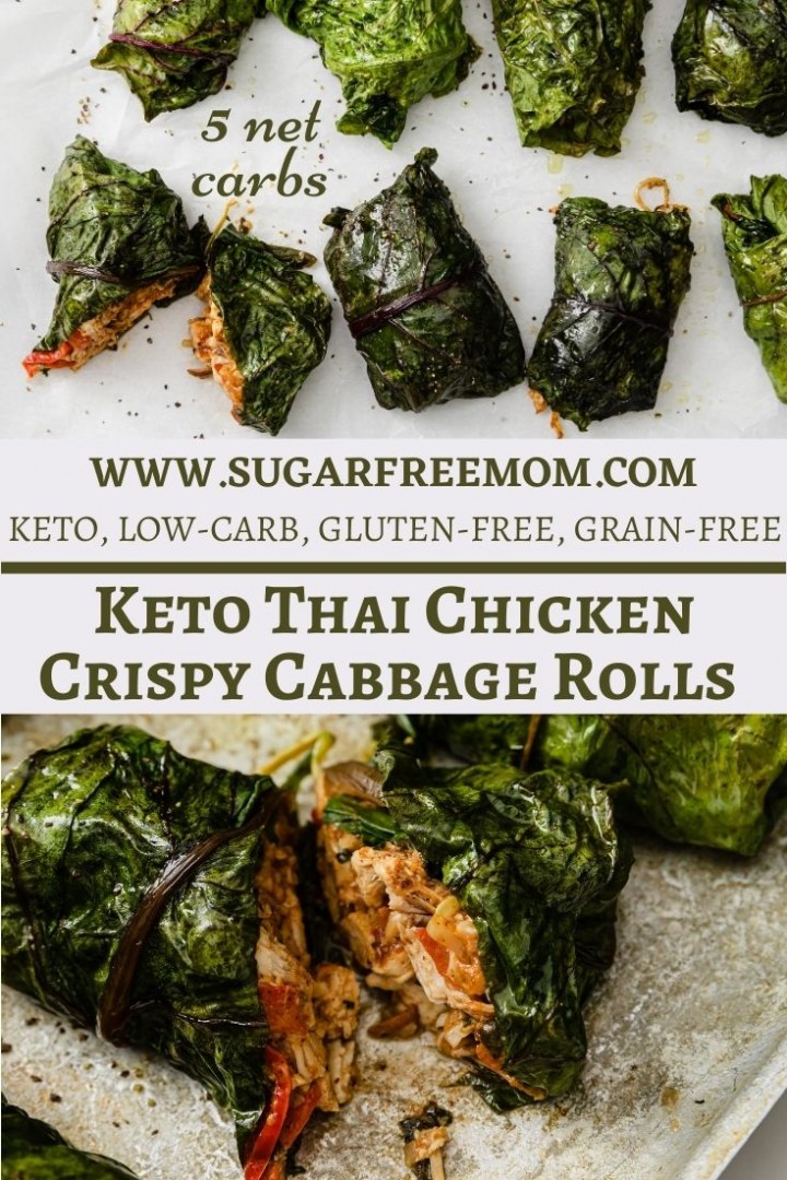 Keto Thai Chicken Cabbage Rolls - Sugar-Free Mom