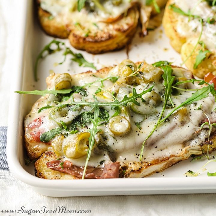Italian Melt Roasted Cauliflower Steaks - Sugar-Free Mom