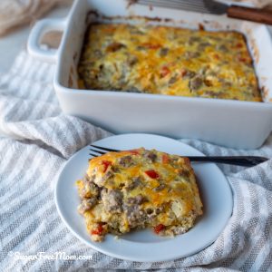 Low Carb Keto Breakfast Casserole With Sausage And Cheese Gluten Free