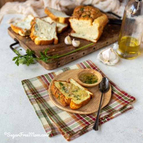High Protein Keto Garlic Herb Cottage Cheese Bread - Sugar-Free Mom