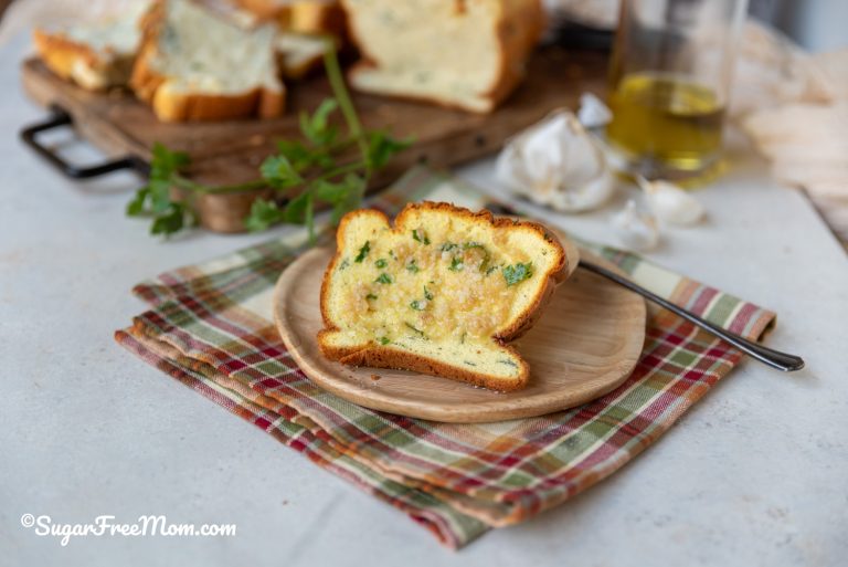 High Protein Keto Garlic Herb Cottage Cheese Bread - Sugar-Free Mom