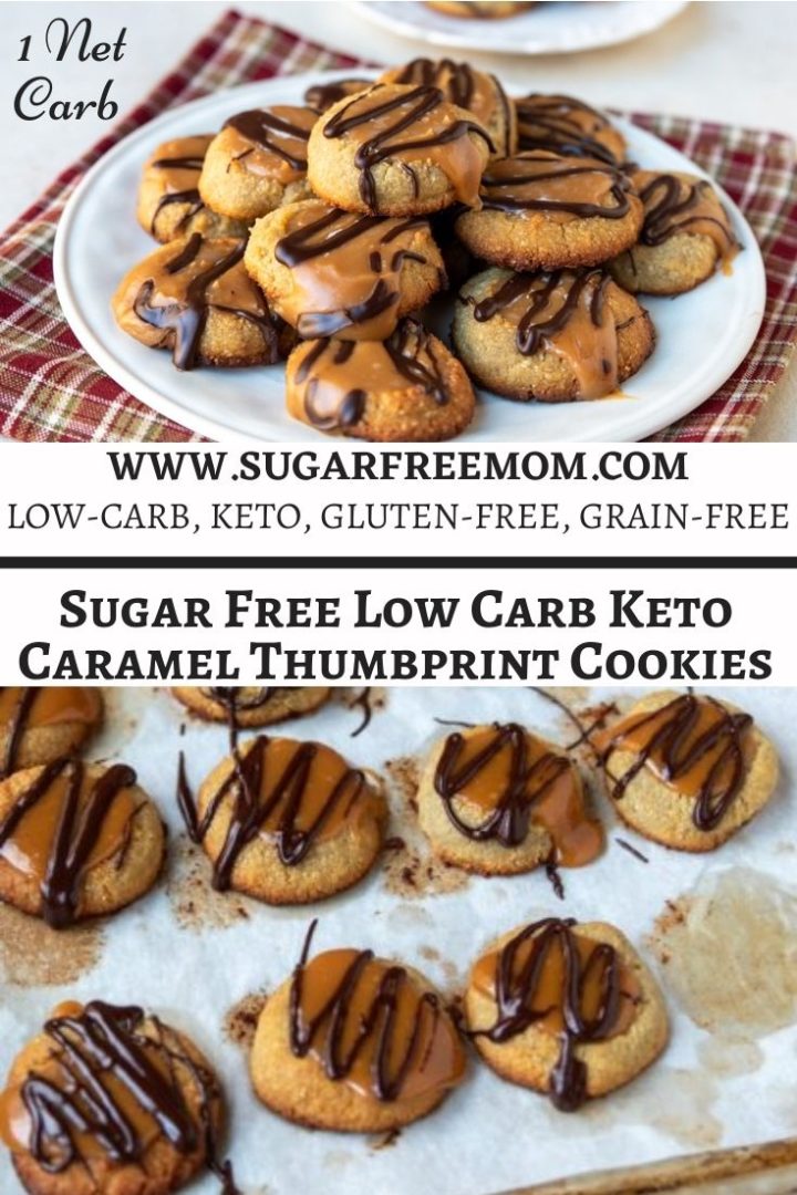 Sugar Free Low Carb Keto Caramel Thumbprint Cookies - Sugar-Free Mom
