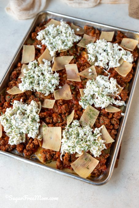 Easy Low Carb Keto Cottage Cheese Sheet Pan Lasagna - Sugar-Free Mom