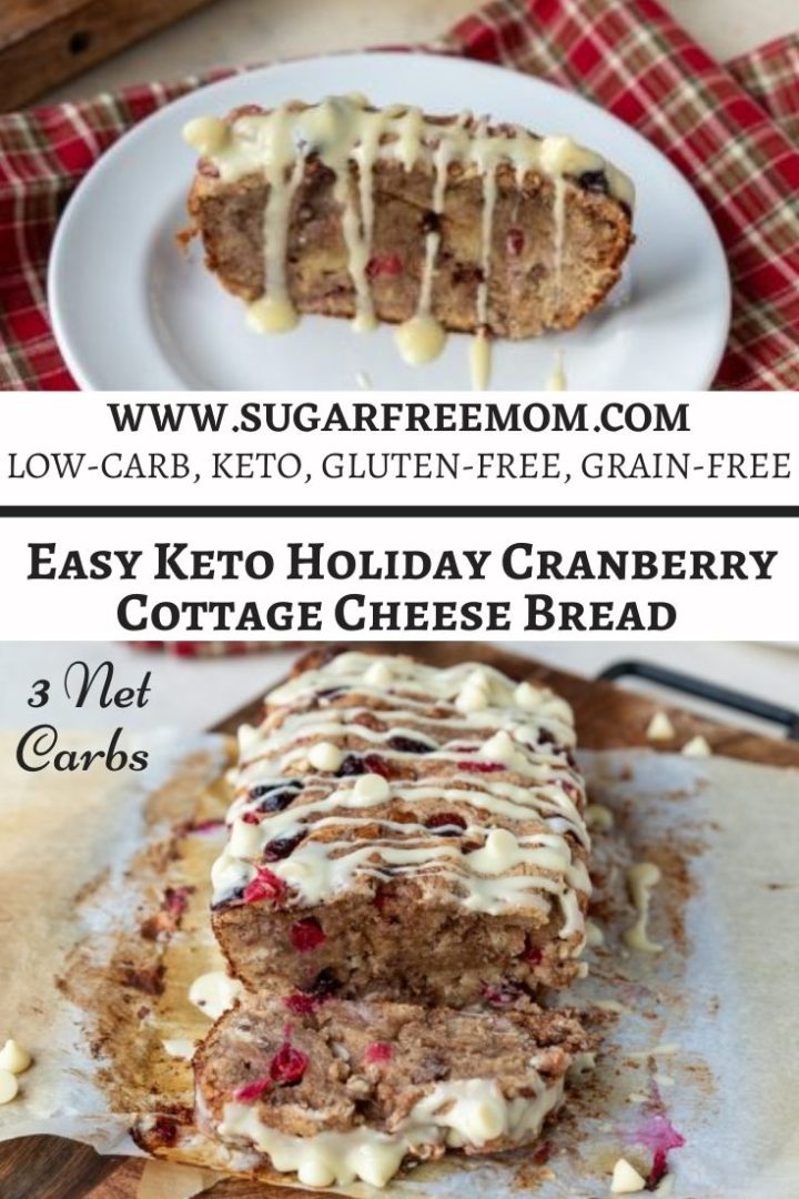 Easy Keto Holiday Cranberry Cottage Cheese Bread - Sugar-Free Mom