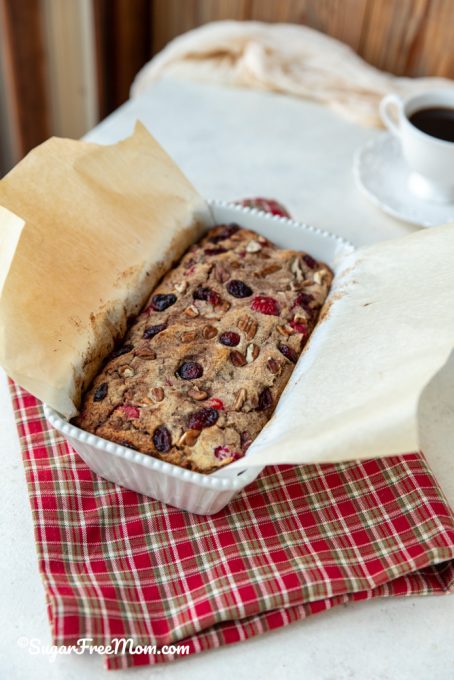 Easy Keto Holiday Cranberry Cottage Cheese Bread - Sugar-Free Mom