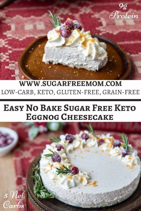 Easy No Bake Sugar Free Keto Eggnog Cheesecake - Sugar-Free Mom