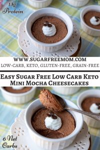 Easy Sugar Free Low Carb Keto Mini Mocha Cheesecakes - Sugar-Free Mom