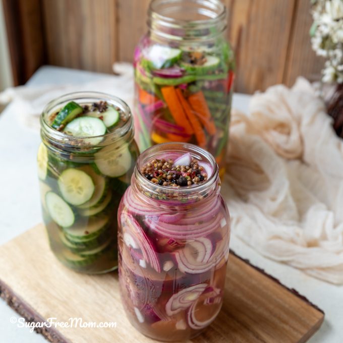 How to Make Easy Sugar-Free Quick Pickled Vegetables - Sugar-Free Mom